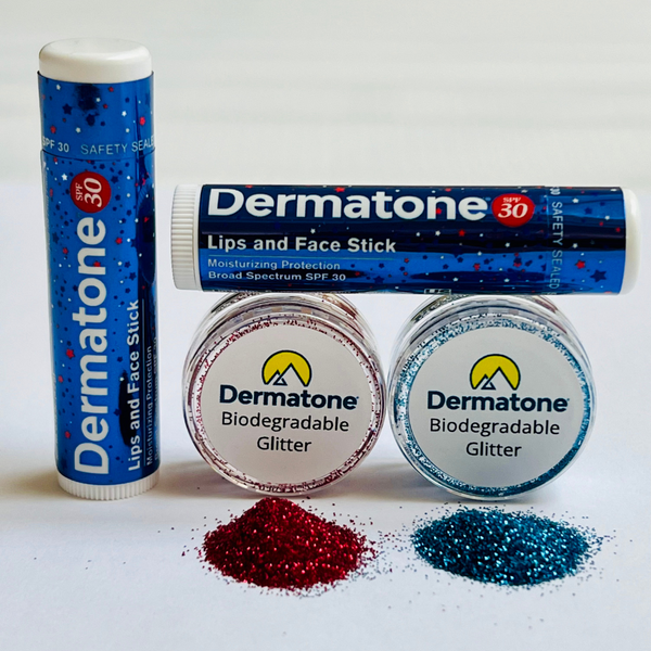 Lips & Face Glitter Kit - USA / Snow - Dermatone